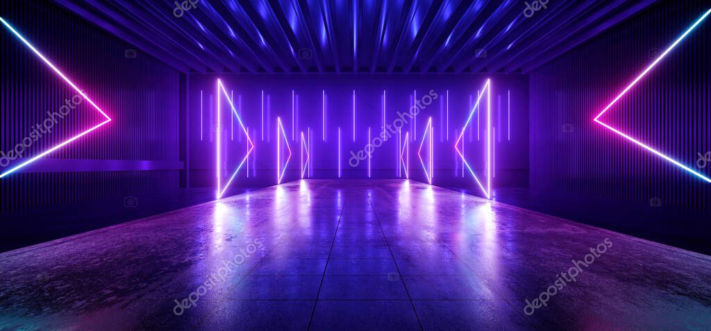 Futurismo Sci Fi Moderno Alien Neon láser Vibrant Purple Blue Pantone ...