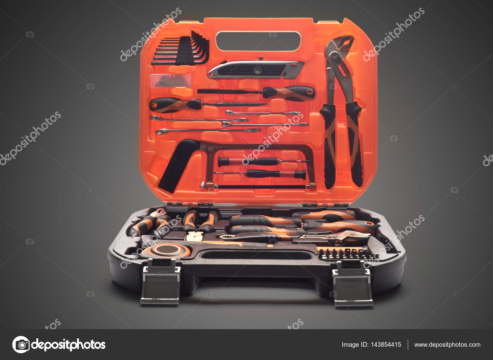 Tool box isolated on white background — Stock Photo © Himchenko #143854415