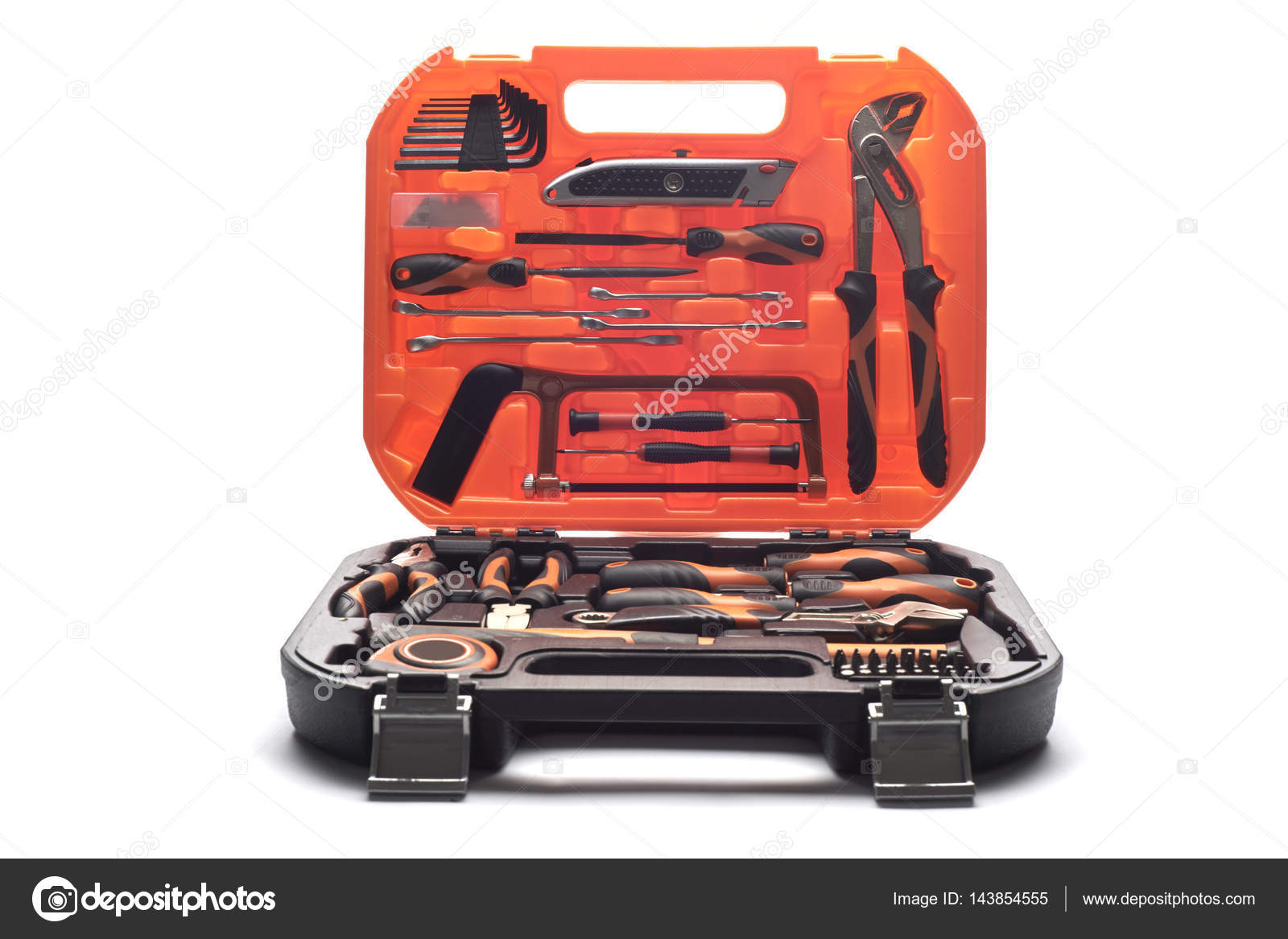 Tool box isolated on white background — Stock Photo © Himchenko #143854555