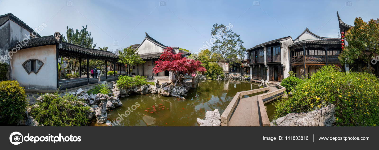 Wujiang City, with the ancient town of Qiao Le Tang garden rockery ...