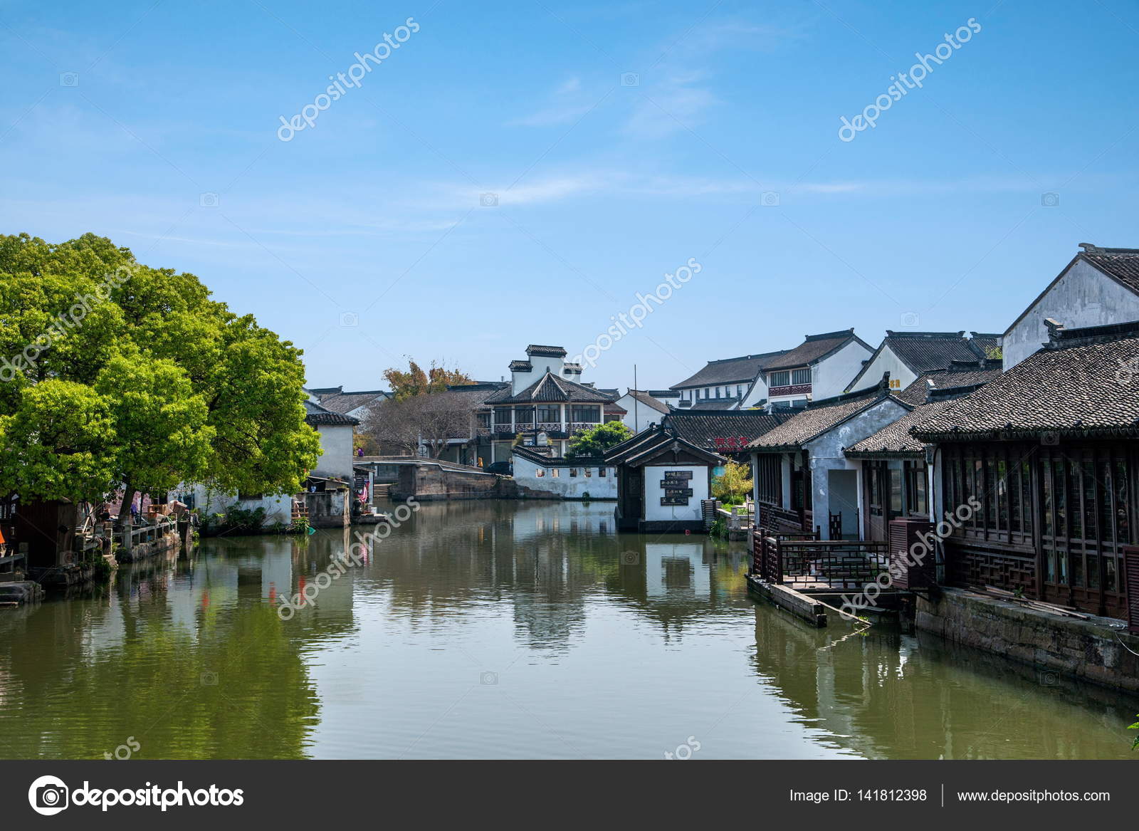 Wujiang City with the ancient town of small bridges people Stock Photo ...