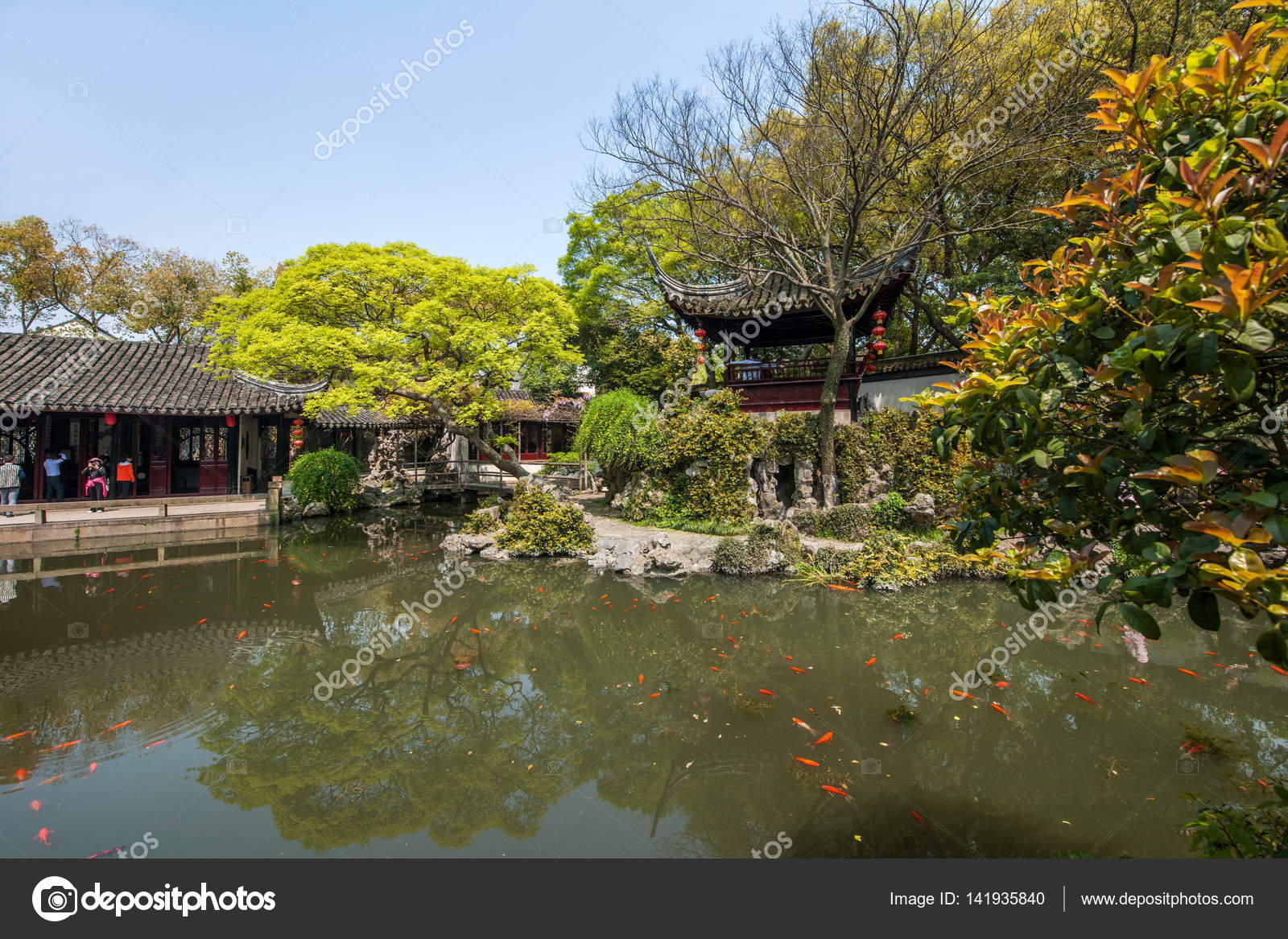 Wujiang City with the ancient town of retreat garden garden waterside ...