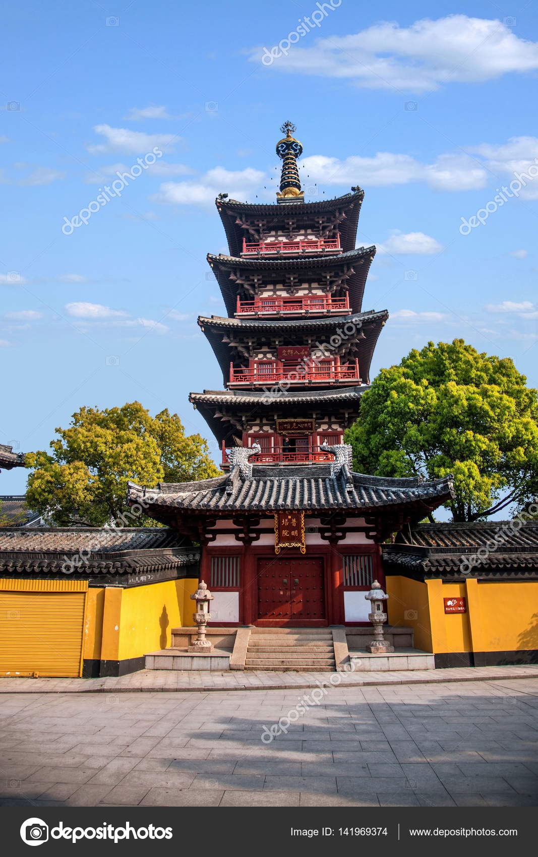 Suzhou Hanshan Temple Puming Tower Stock Photo by ©jingaiping 141969374
