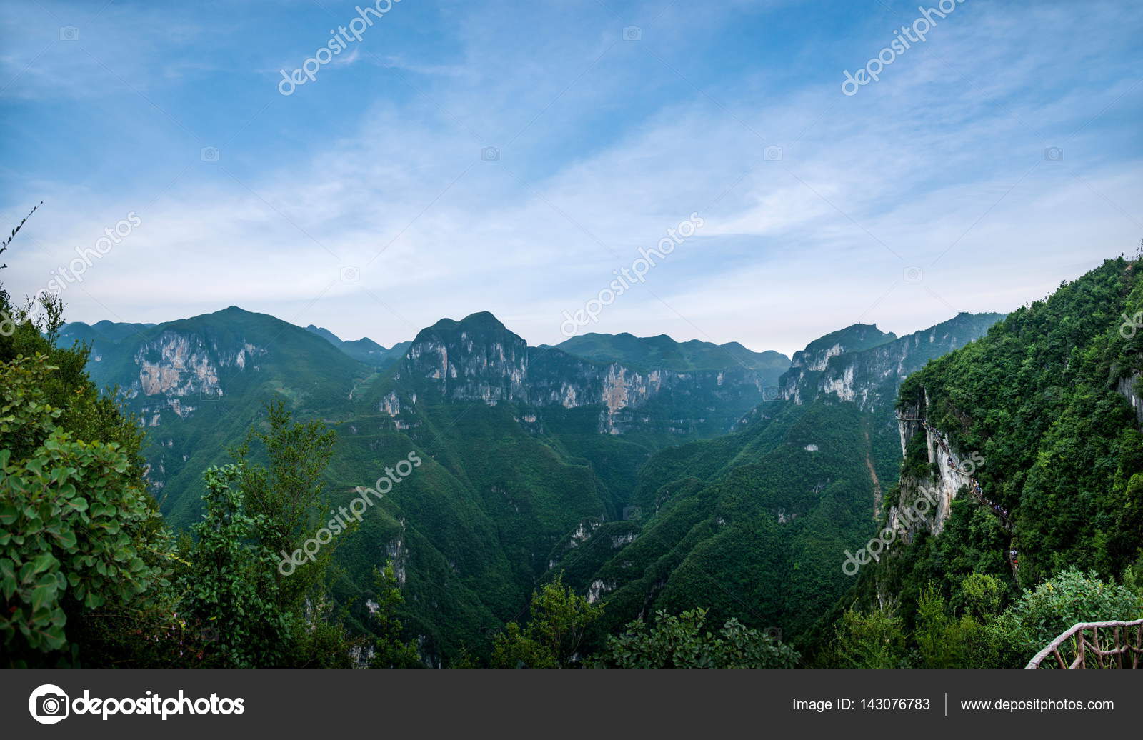 Chongqing Yunyang Longtan National Geological Park Canyon Plank Road ...