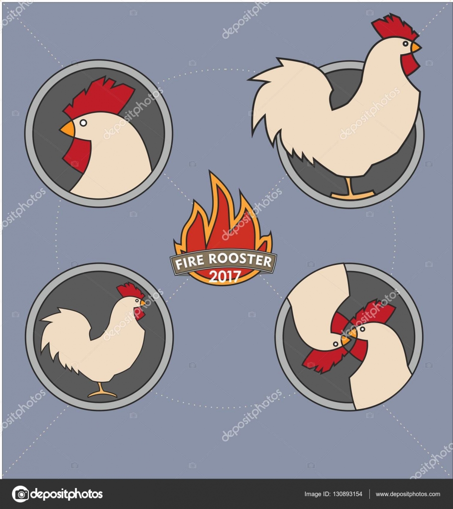 Logos of Fire Rooster_04 — Stock Vector © firstfloor #130893154