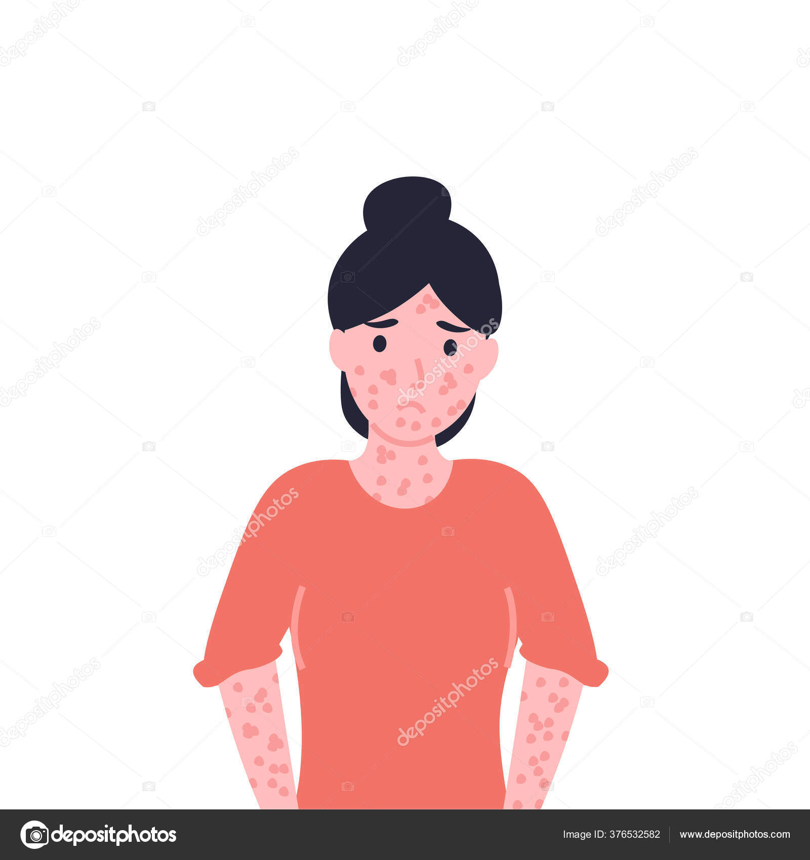 Cartoon Woman With Rash