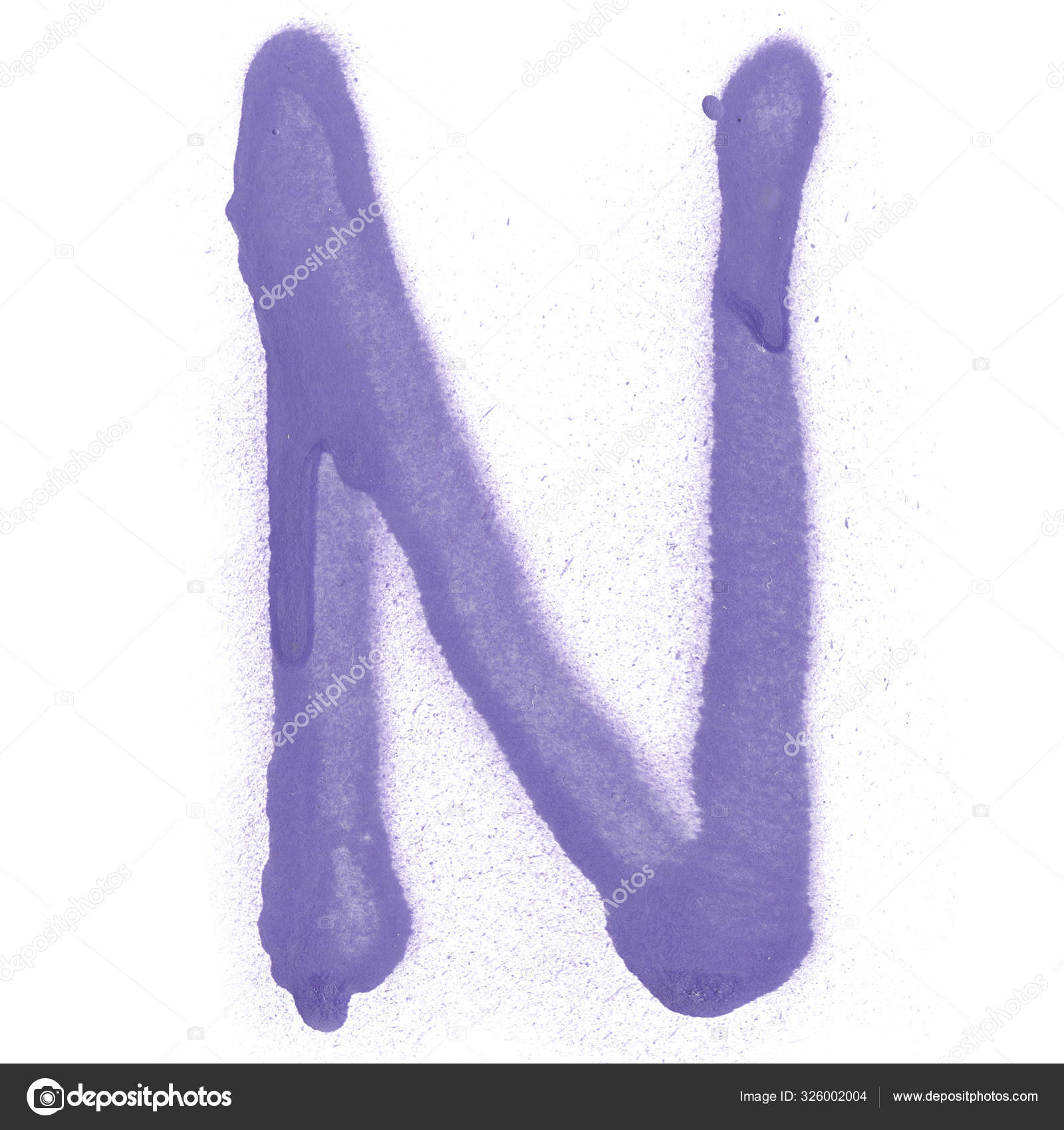 Acuarela Letra Violeta Aislada Sobre Fondo Blanco Ilustración de stock ...