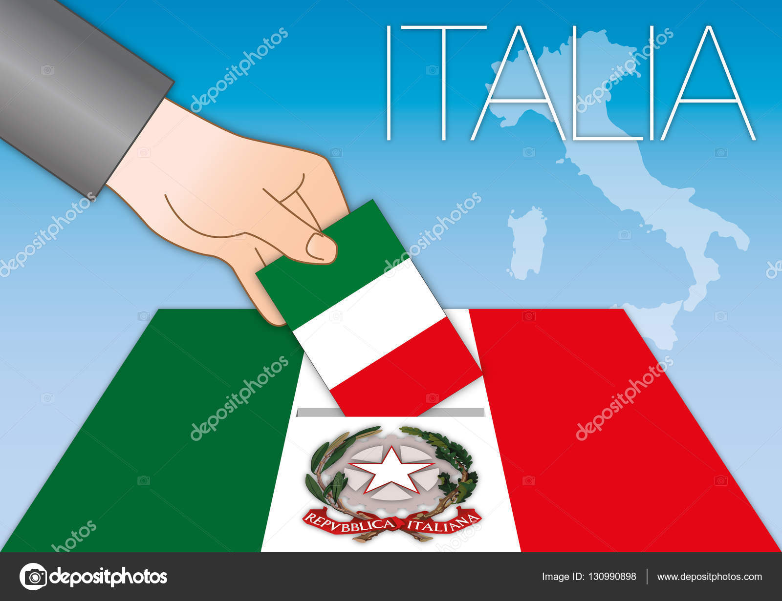 Italy, elections, ballot box with flags Stock Vector Image by ©frizio ...