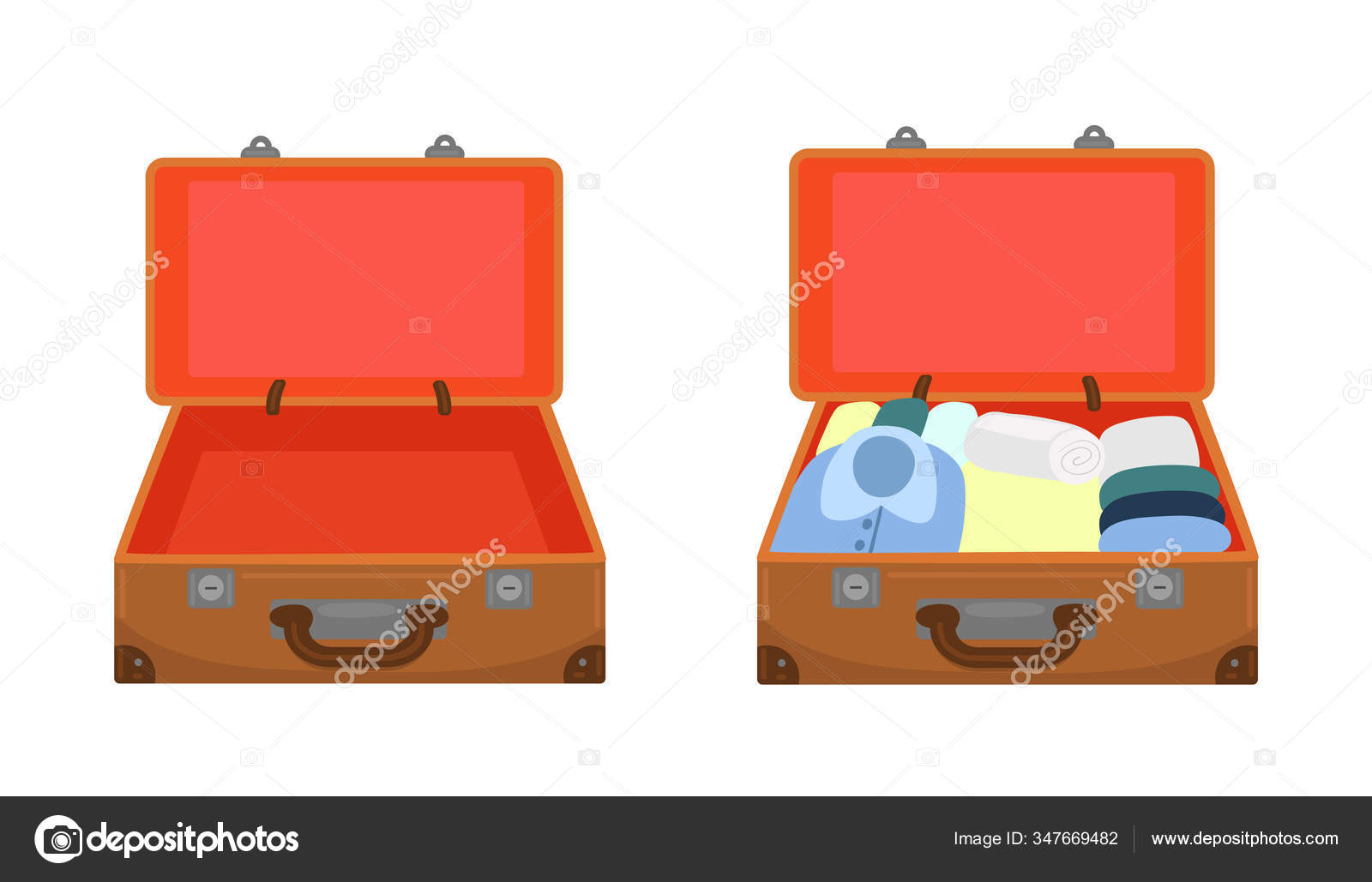 Open Suitcase Vector