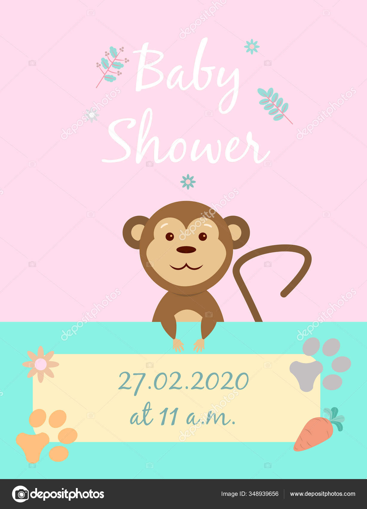 Monkey Cartoon Baby Shower