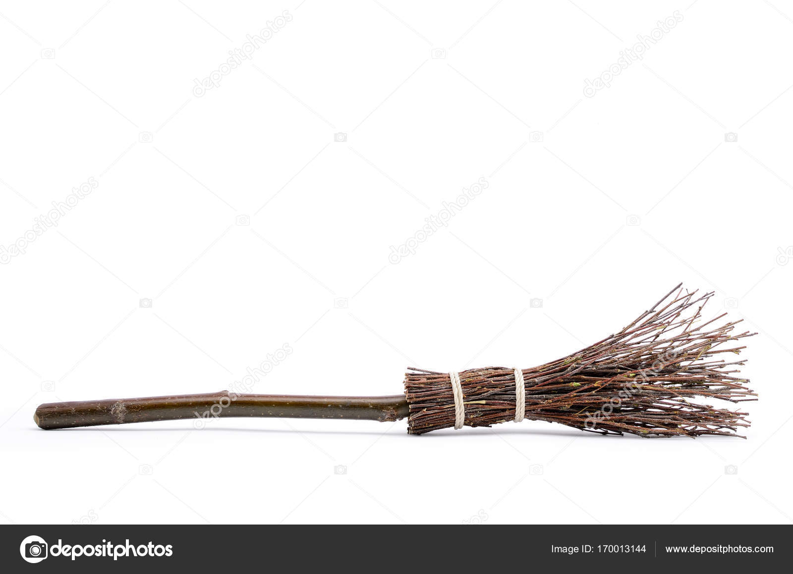 Witch's magic broom isolated on white background Stock Photo by ...