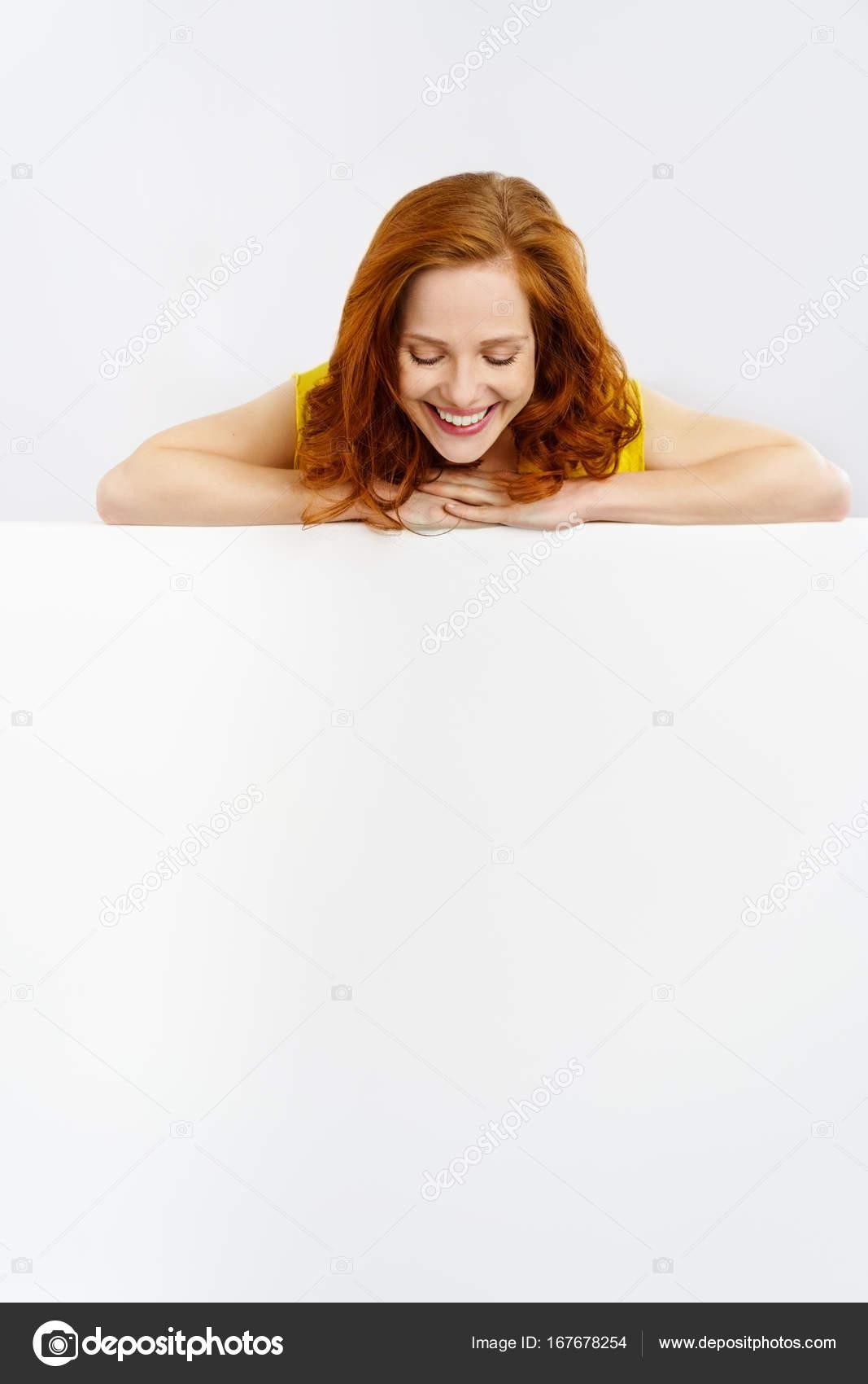 Woman Smiling Looking Down
