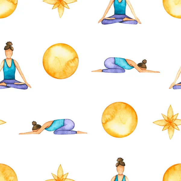 Watercolor yoga poses Stock Photos, Royalty Free Watercolor yoga poses ...