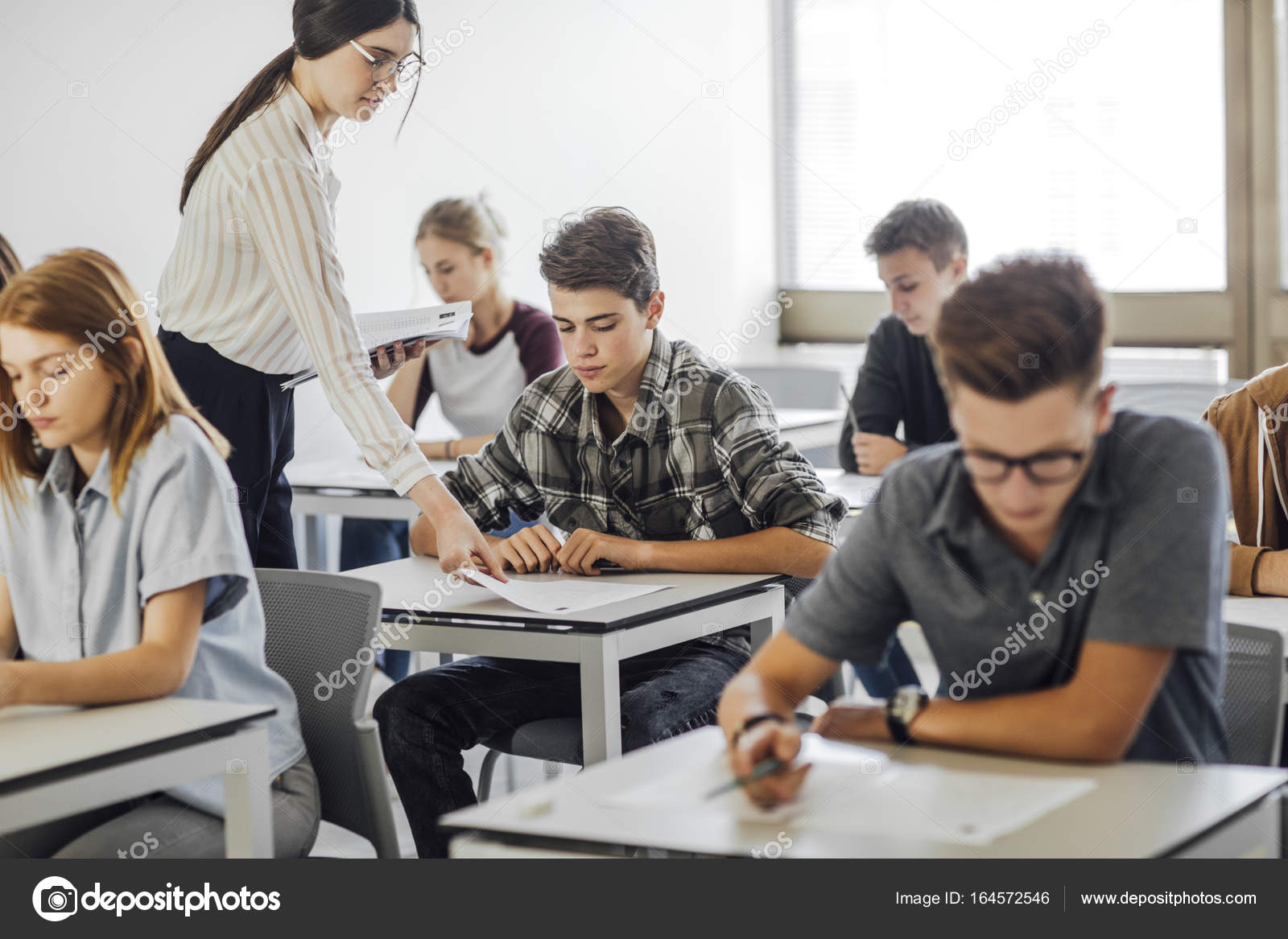 High School Students Taking Test