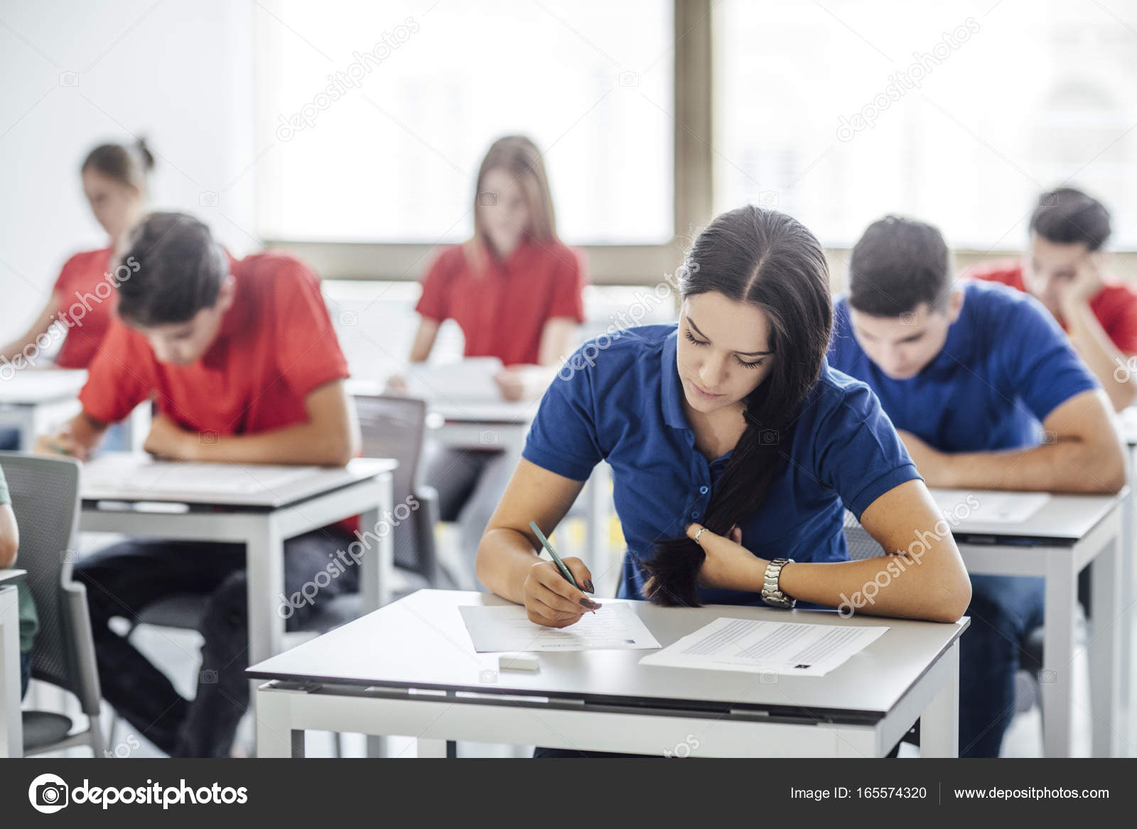 High School Students Taking Test