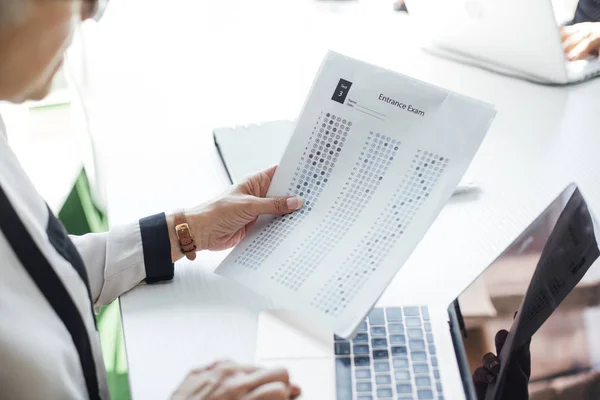 Teacher Grading Exam Paper With A — Stock Photo © luminastock #168320770