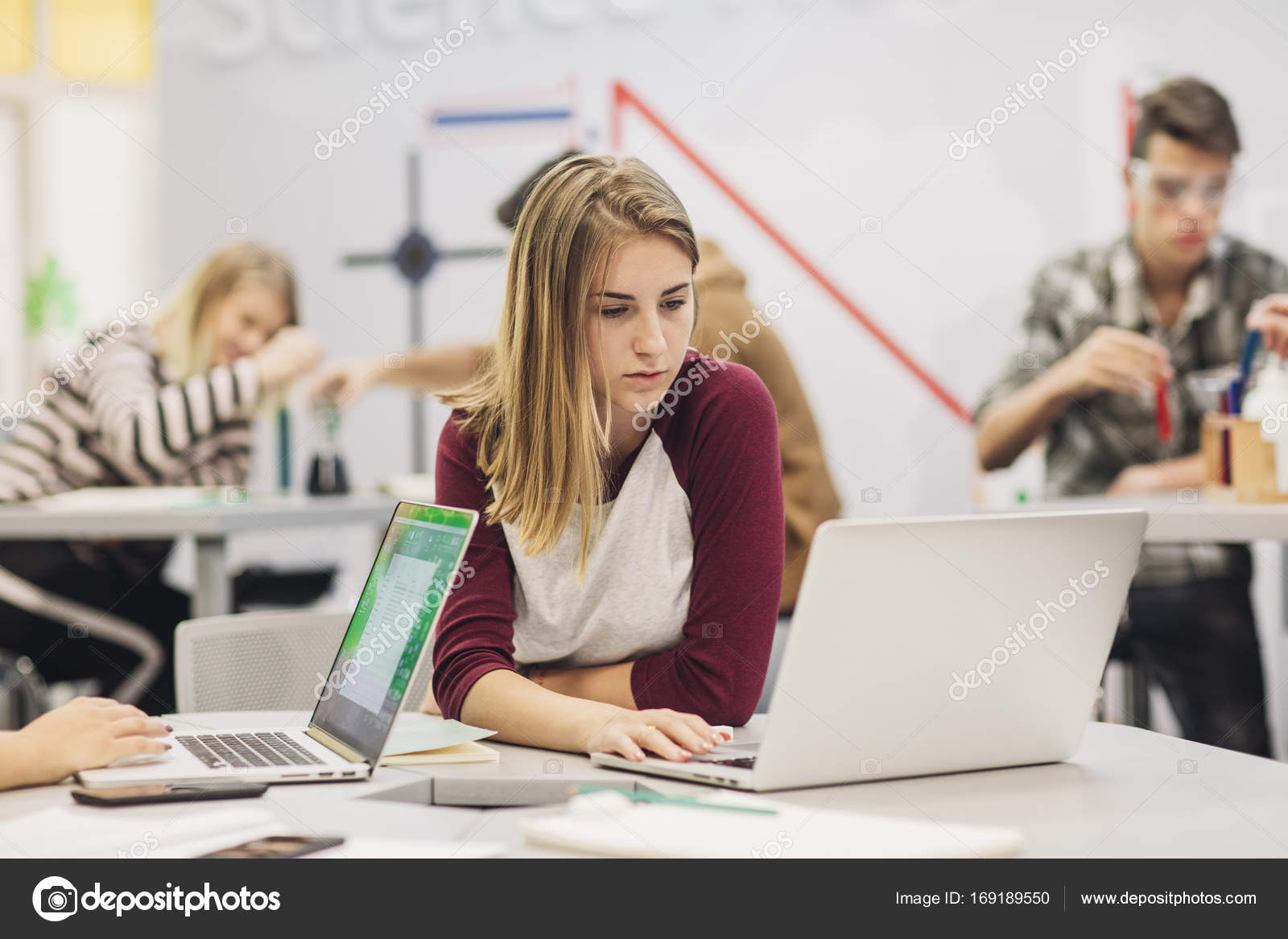 High School Students Studying In Class