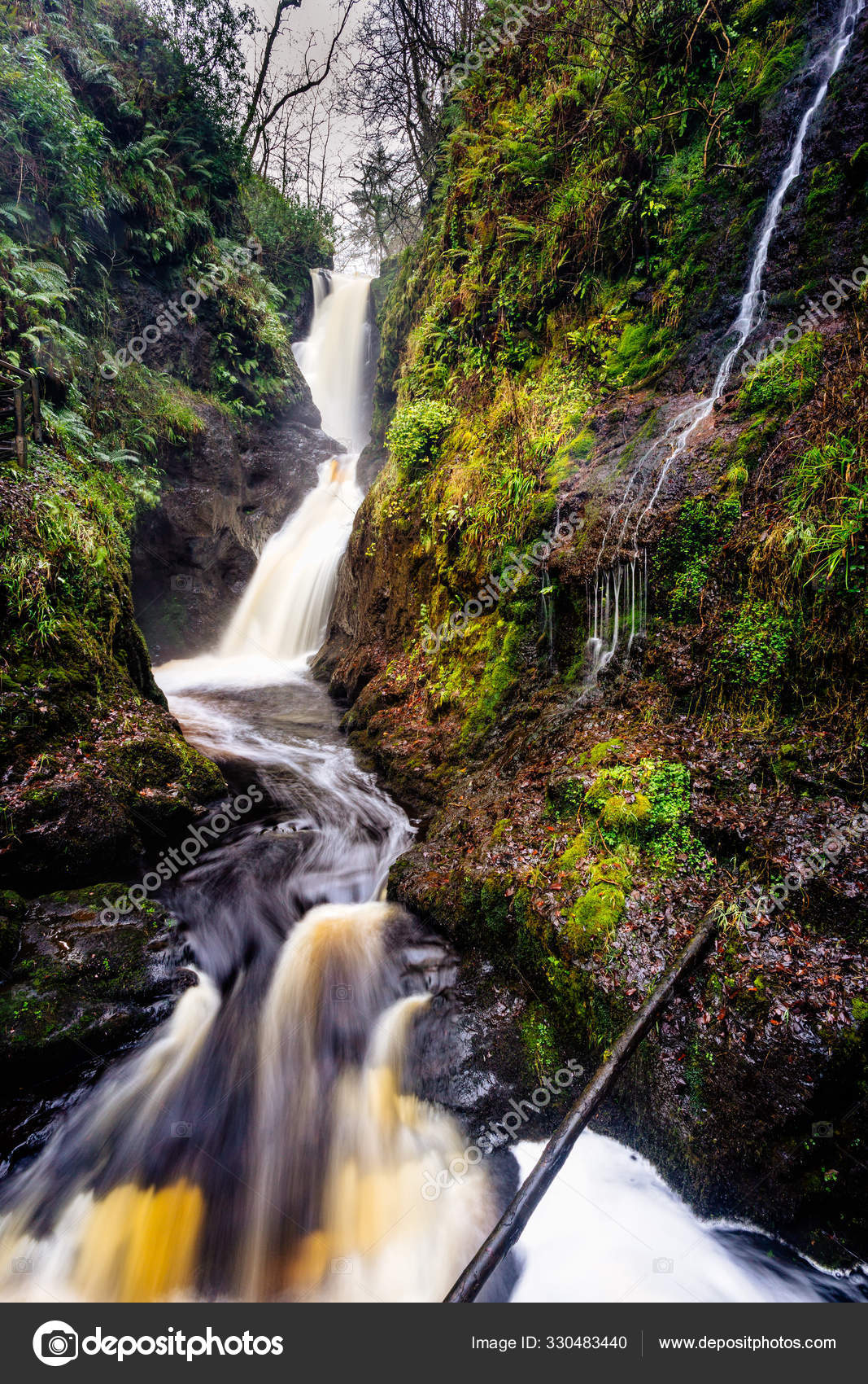 Waterfall Trail at Glenariff Forest Park, County Antrim. Hiking in ...