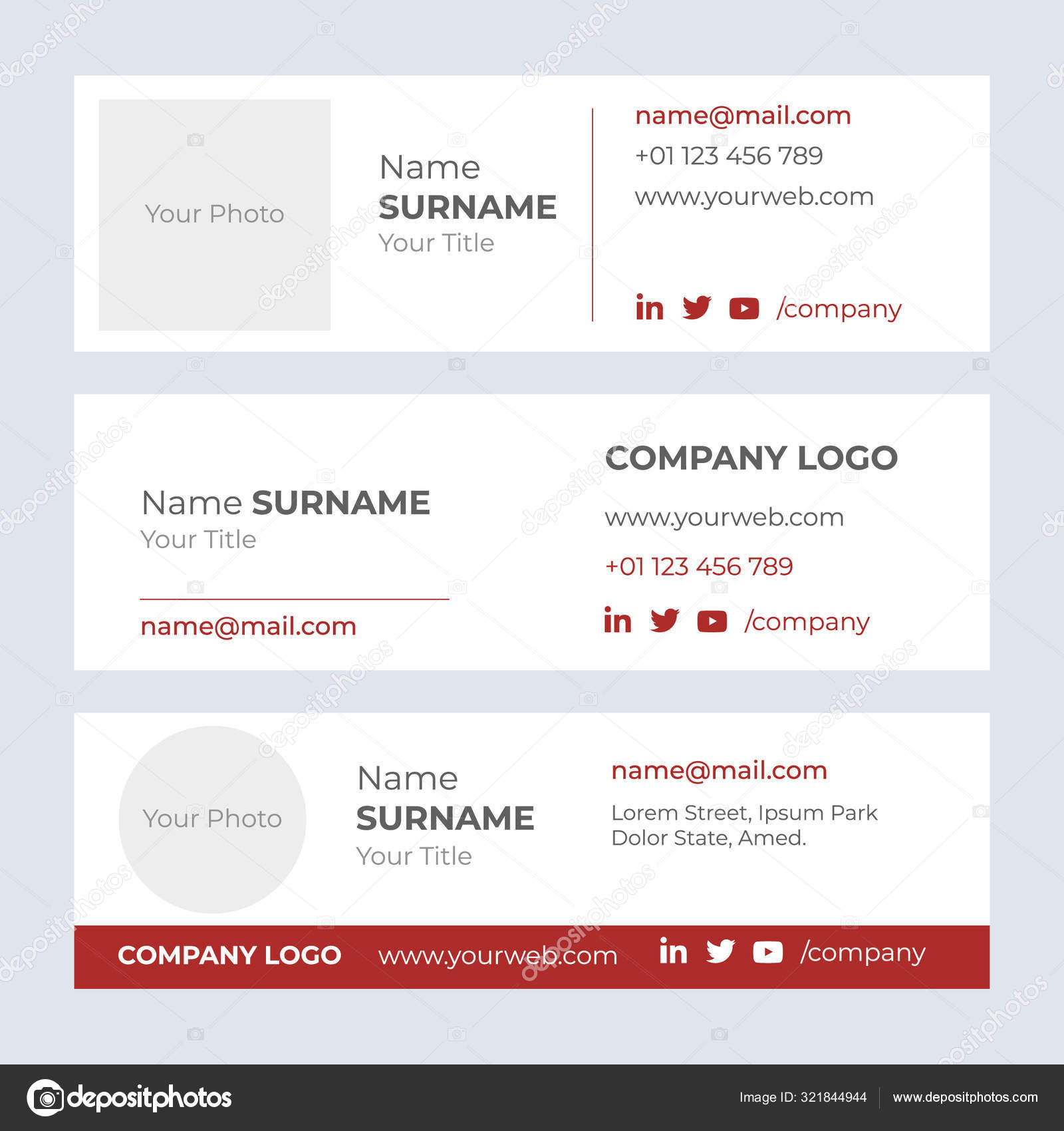 Image vectorielle Modèle Signature Par Courriel Professionnel Version ...