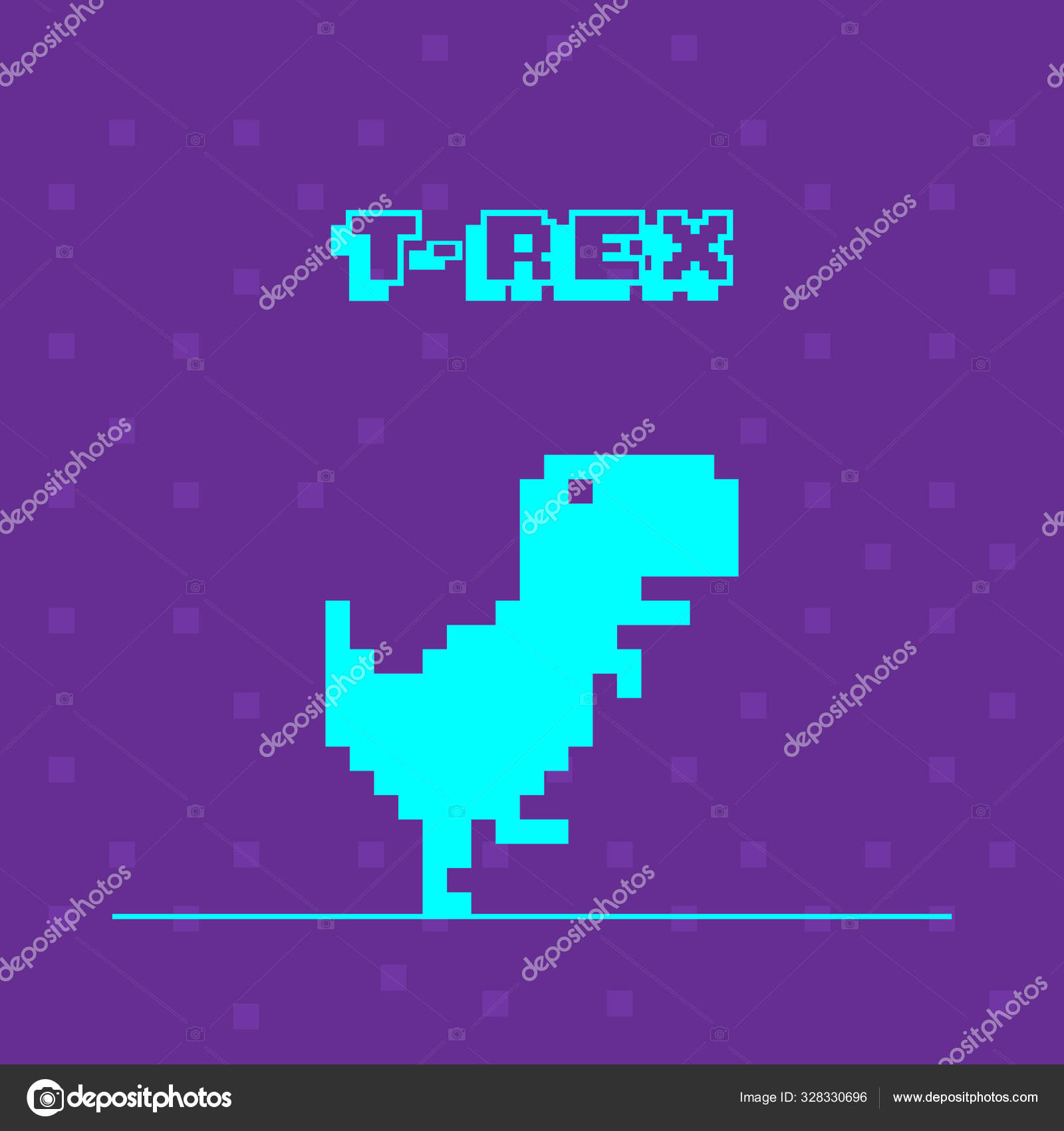 Vector Bit Pixel Rex Bit Pixel Dinosaur Tyrannosaurus Stock Vector by ...