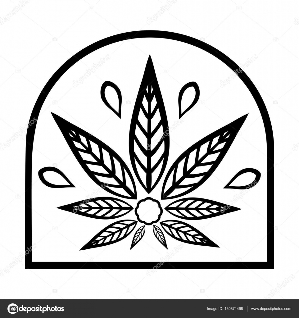 Icon: hemp line | Cannabis logo. Hemp Line icons. Stylized leaf ...