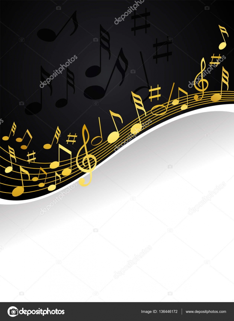 Gold music notes background Stock Vector Image by ©igordudas #136446172