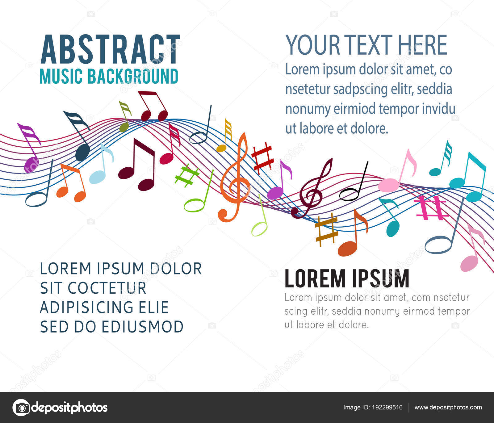 Color Music Notes Solide White Background Stock Vector by ©igordudas ...