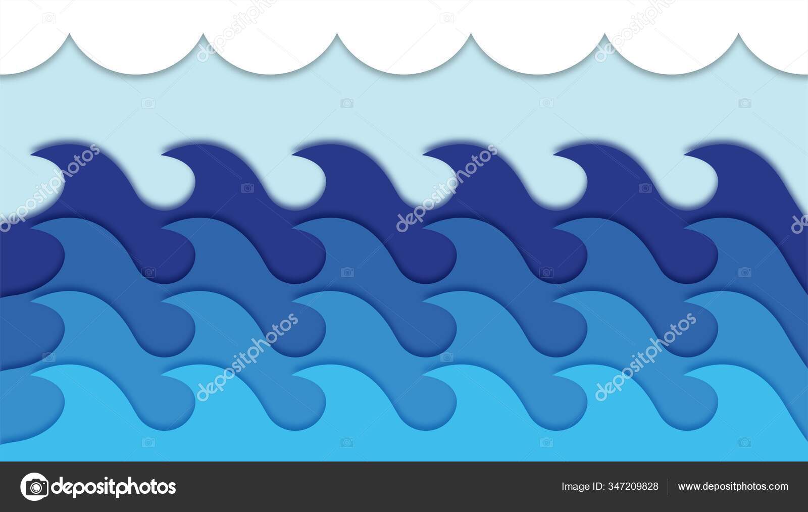 Beach Wave Vector Background Illustration Stock Vector Image by ...