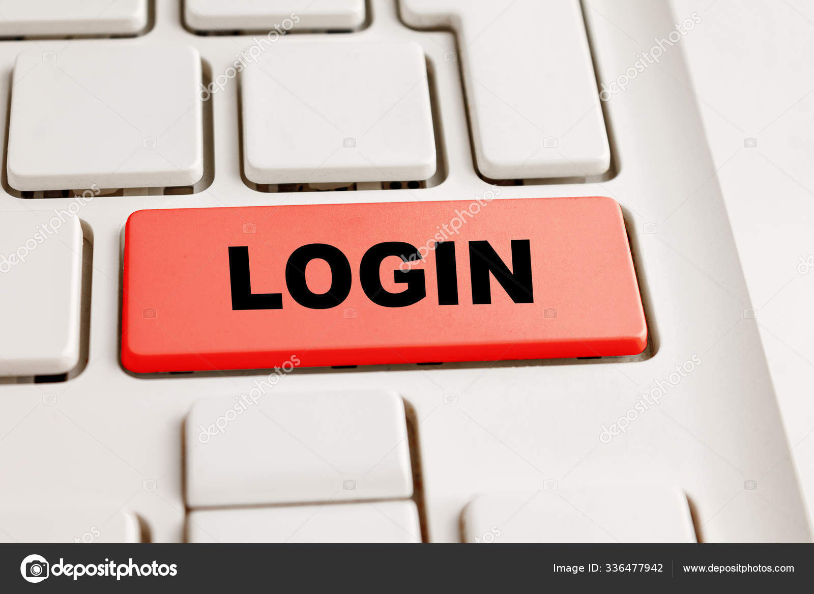 White Laptop Computer Keyboard Login Inscription Key Help Support ...