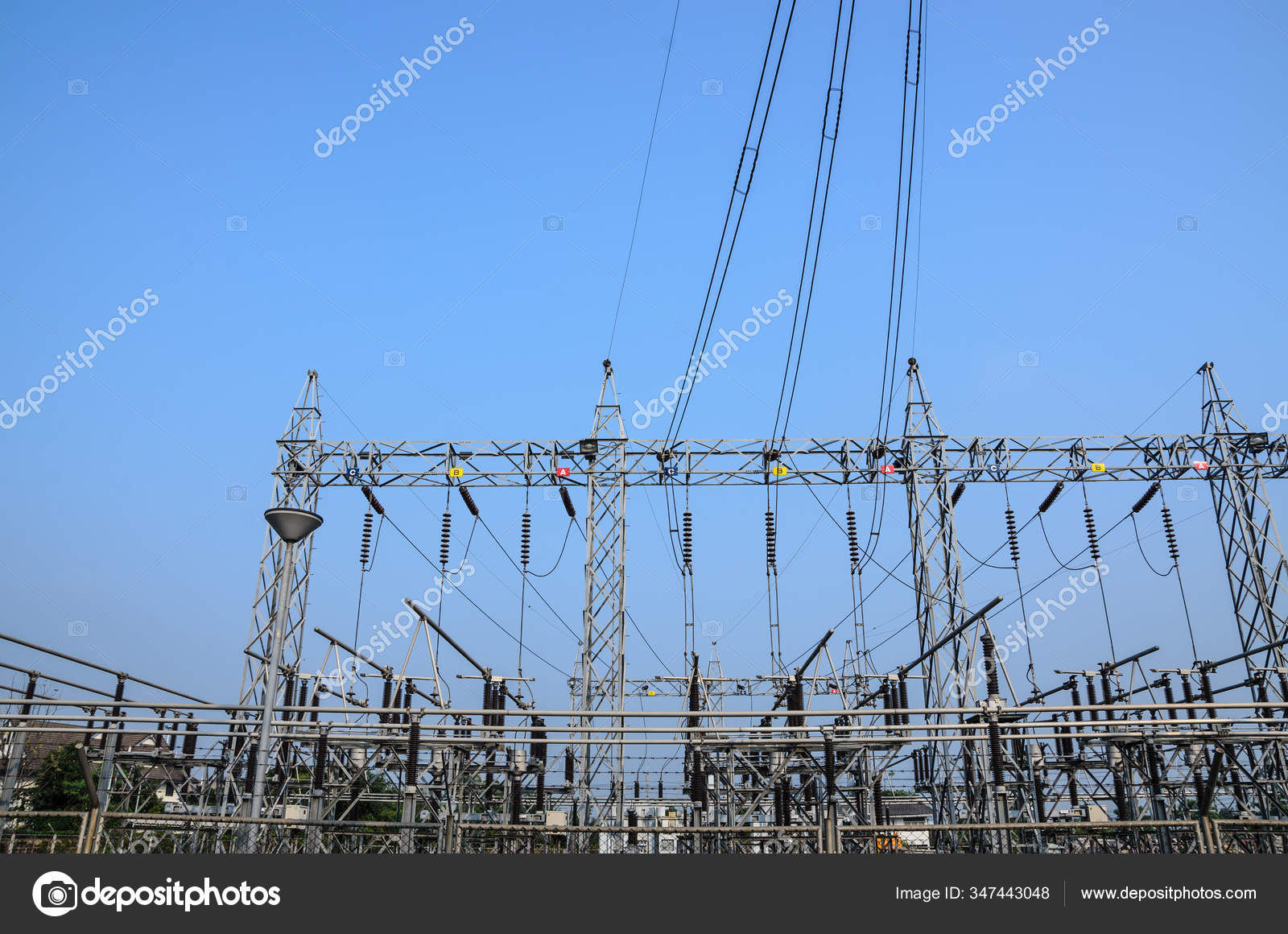 Electrical Substation Blue Sky Background — Stock Photo © B.Sawat ...