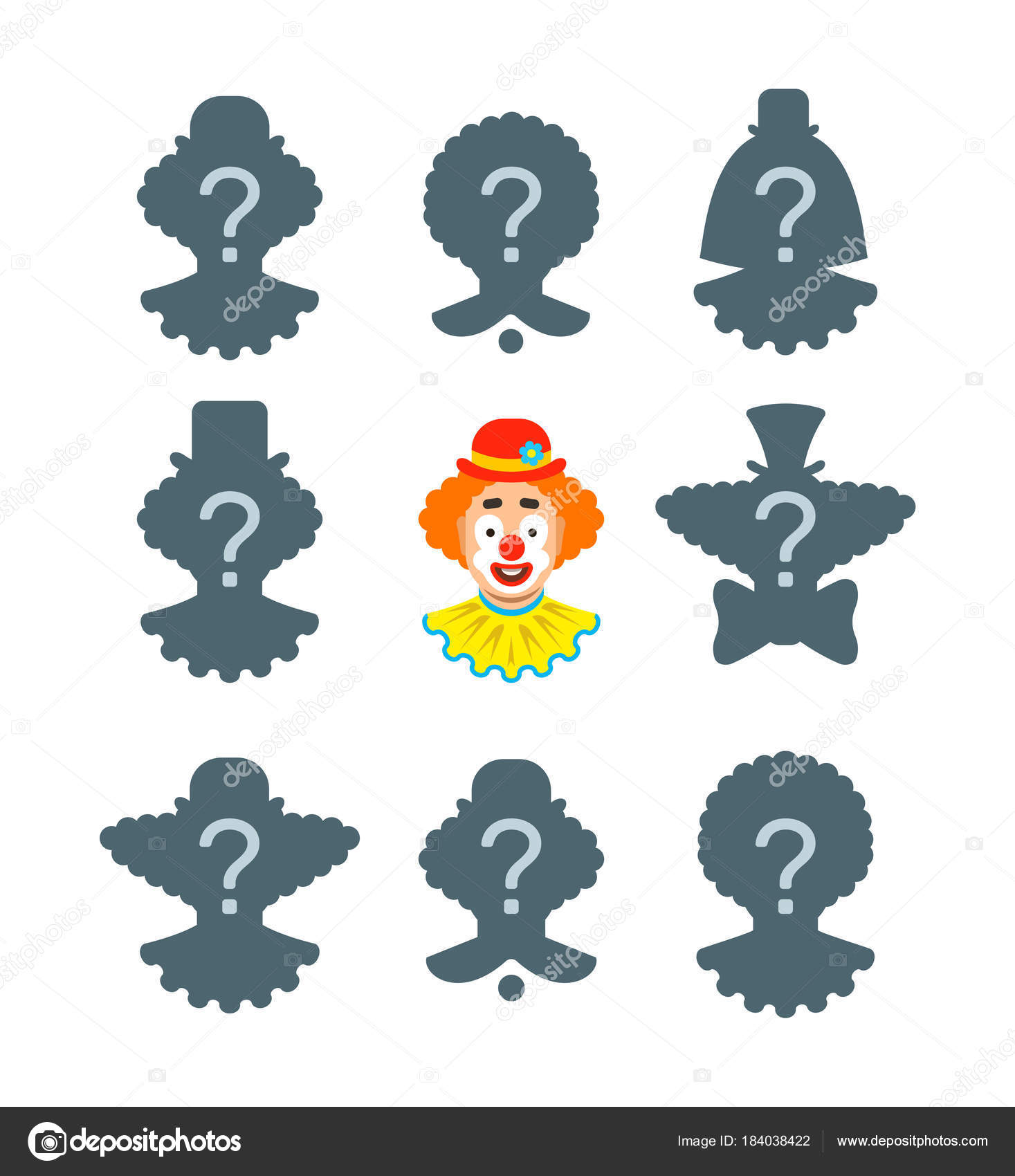 Find the clown shadow puzzle game Stock Vector Image by ©vectorikart ...