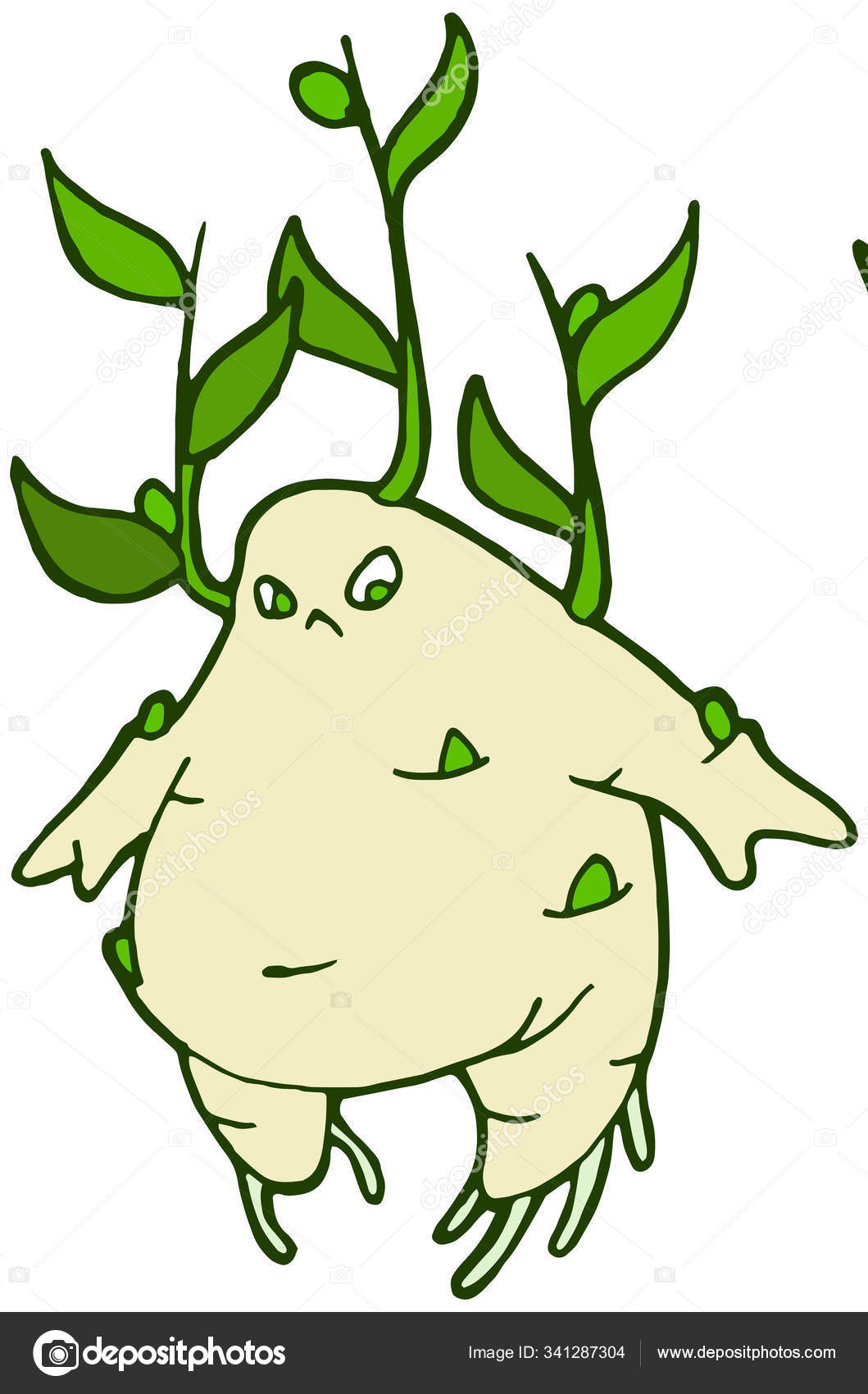 Hand Drawing Illustration Mandrake Mandragora Root Homunculus Alchemy ...