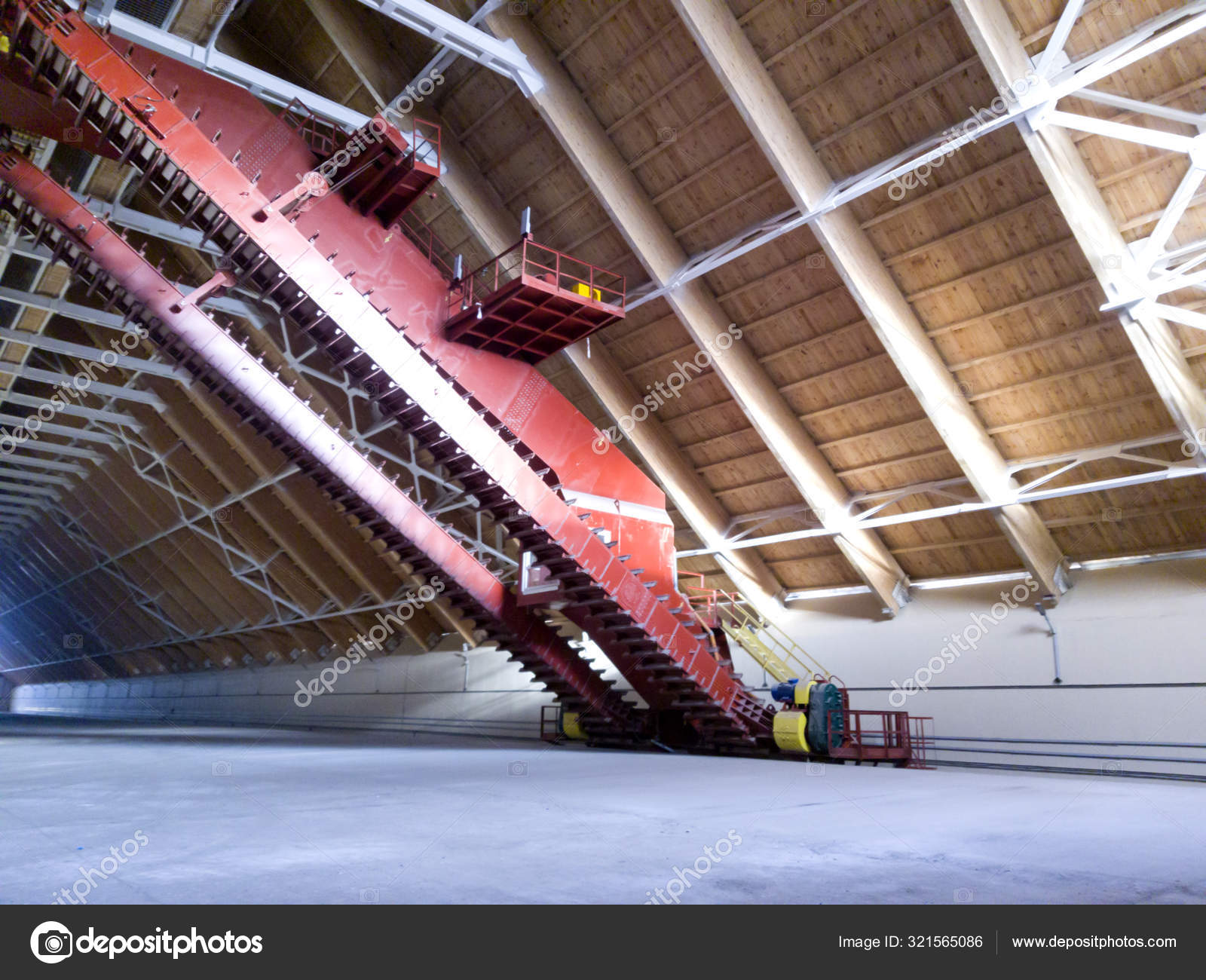 Warehouse for ore storage. Mining and processing plant. Sylvinite ...