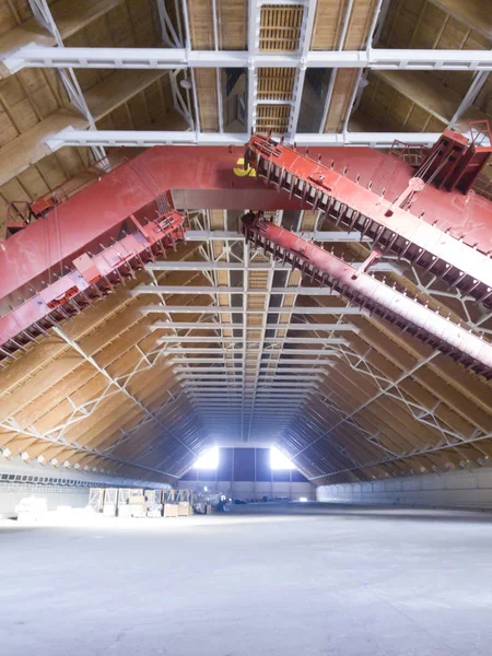 Warehouse for ore storage. Mining and processing plant. Sylvinite ...