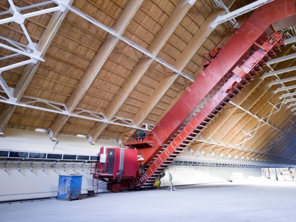 Warehouse for ore storage. Mining and processing plant. Sylvinite ...