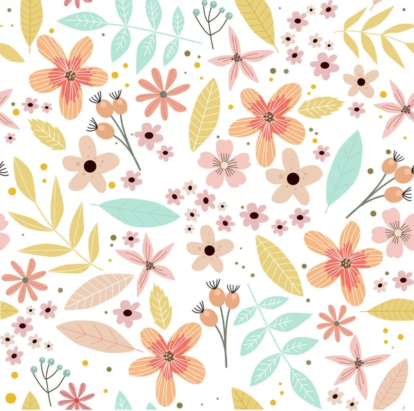 Cute Floral Pattern Flower Seamless Vector Texture Elegant Template ...