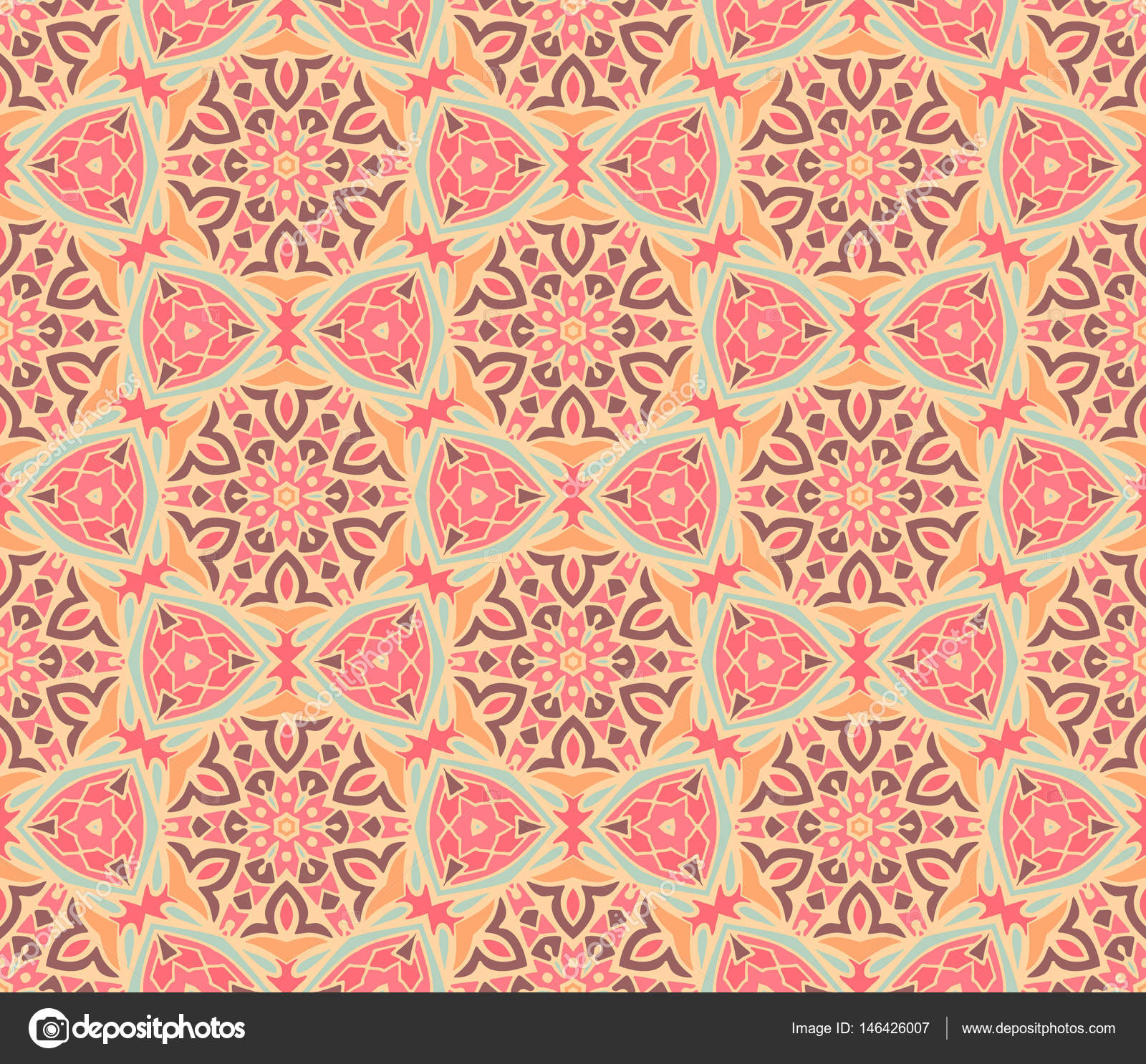 Arabesque mosaic seamless pattern — Free Stock Vector © astya #146426007