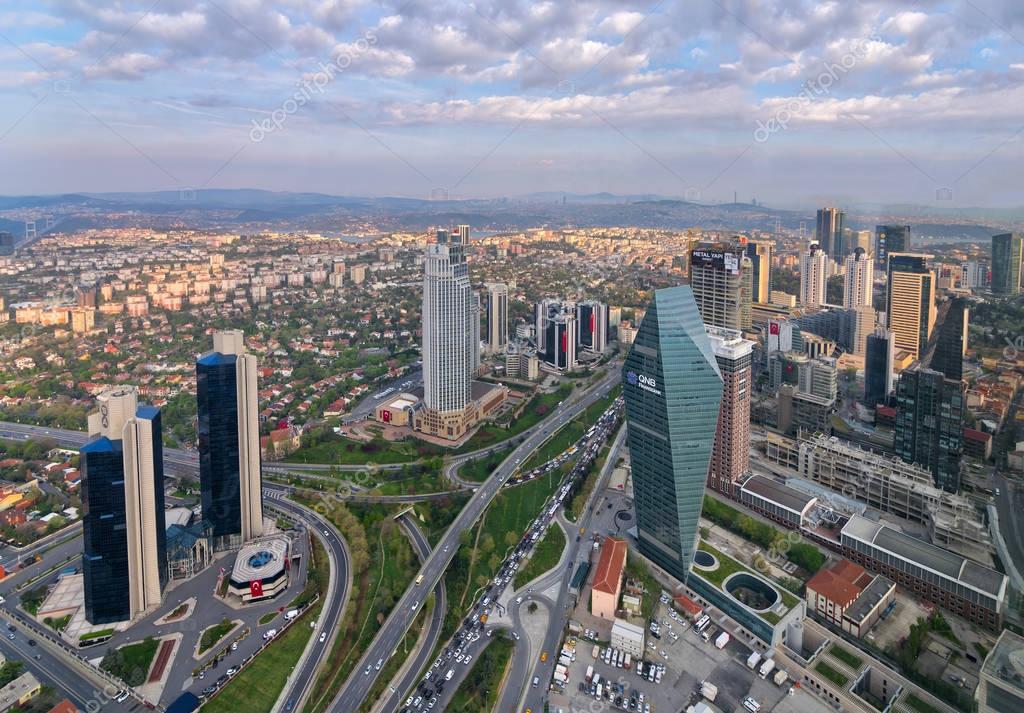 Istanbul city view from Istanbul Sapphire skyscraper overlooking the ...