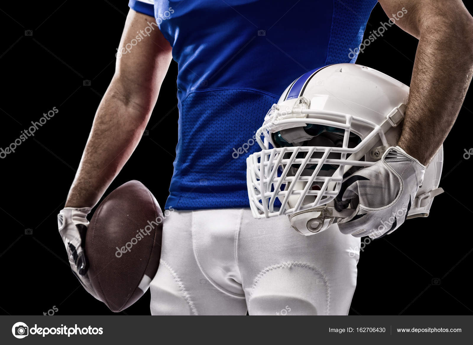 Football Player with a blue uniform Stock Photo by ©betochagas 162706430