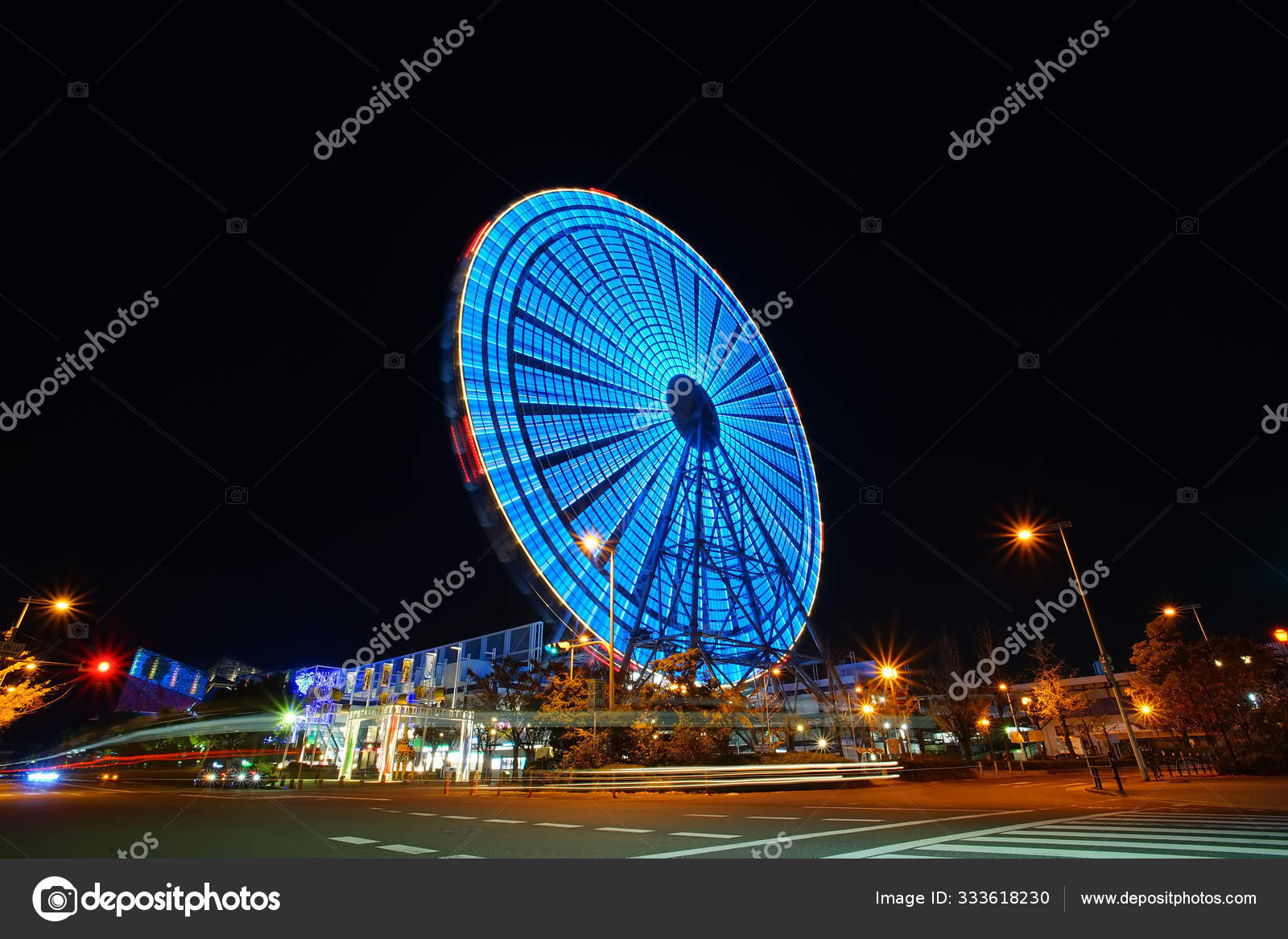 Tempozan Ferris Wheel in Osaka city, Japan. – Stock Editorial Photo ...