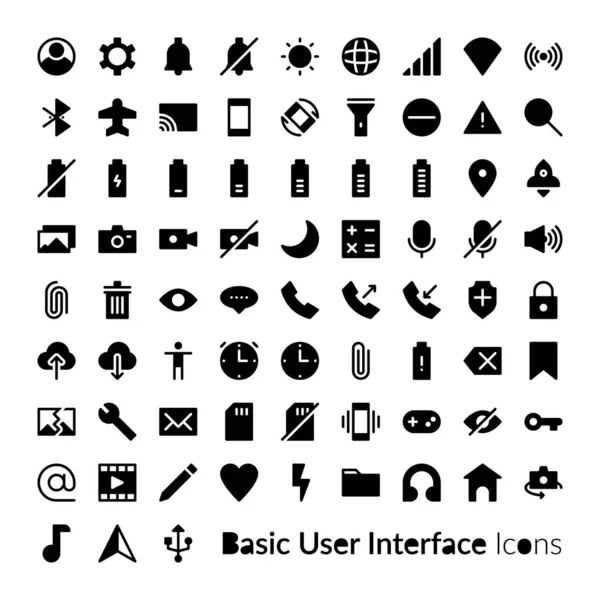 Line User Interface Icons. outline Basic UI Icon Set Stock Vector Image ...