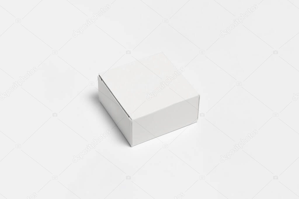 Jabón blanco Box Mock-up sobre fondo blanco. foto de alta resolución. 2023
