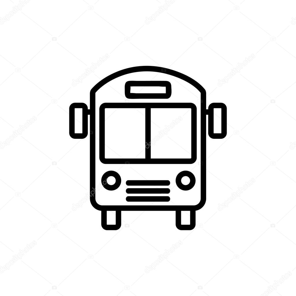 Icono de autobús escolar vector. Ilustración del símbolo de contorno ...