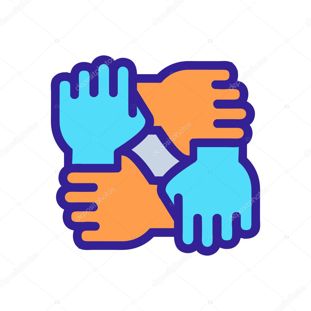 vector icono de ayuda mutua. Ilustración del símbolo de contorno ...