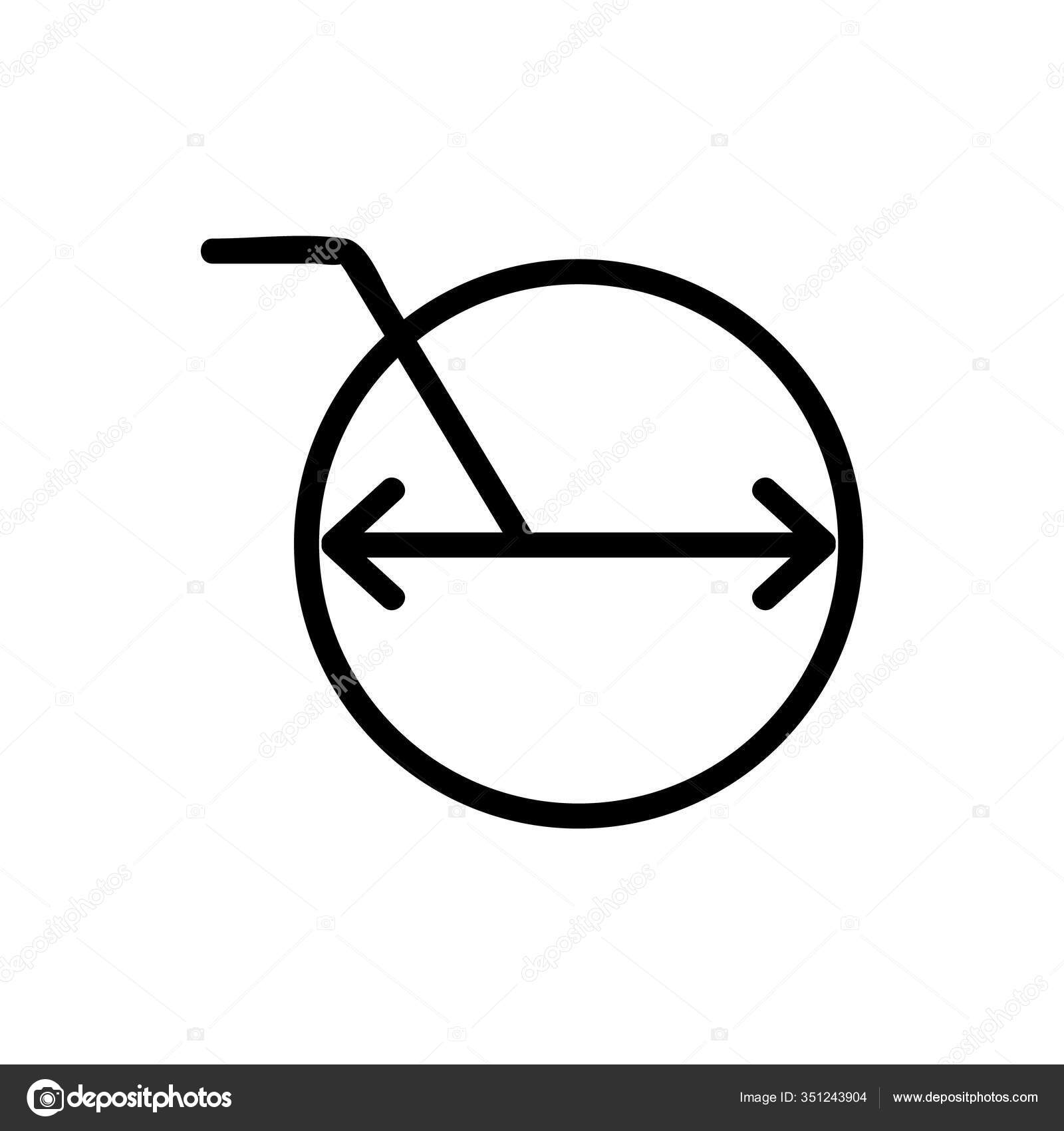 Diameter Icon Vector Thin Line Sign Isolated Contour Symbol ...