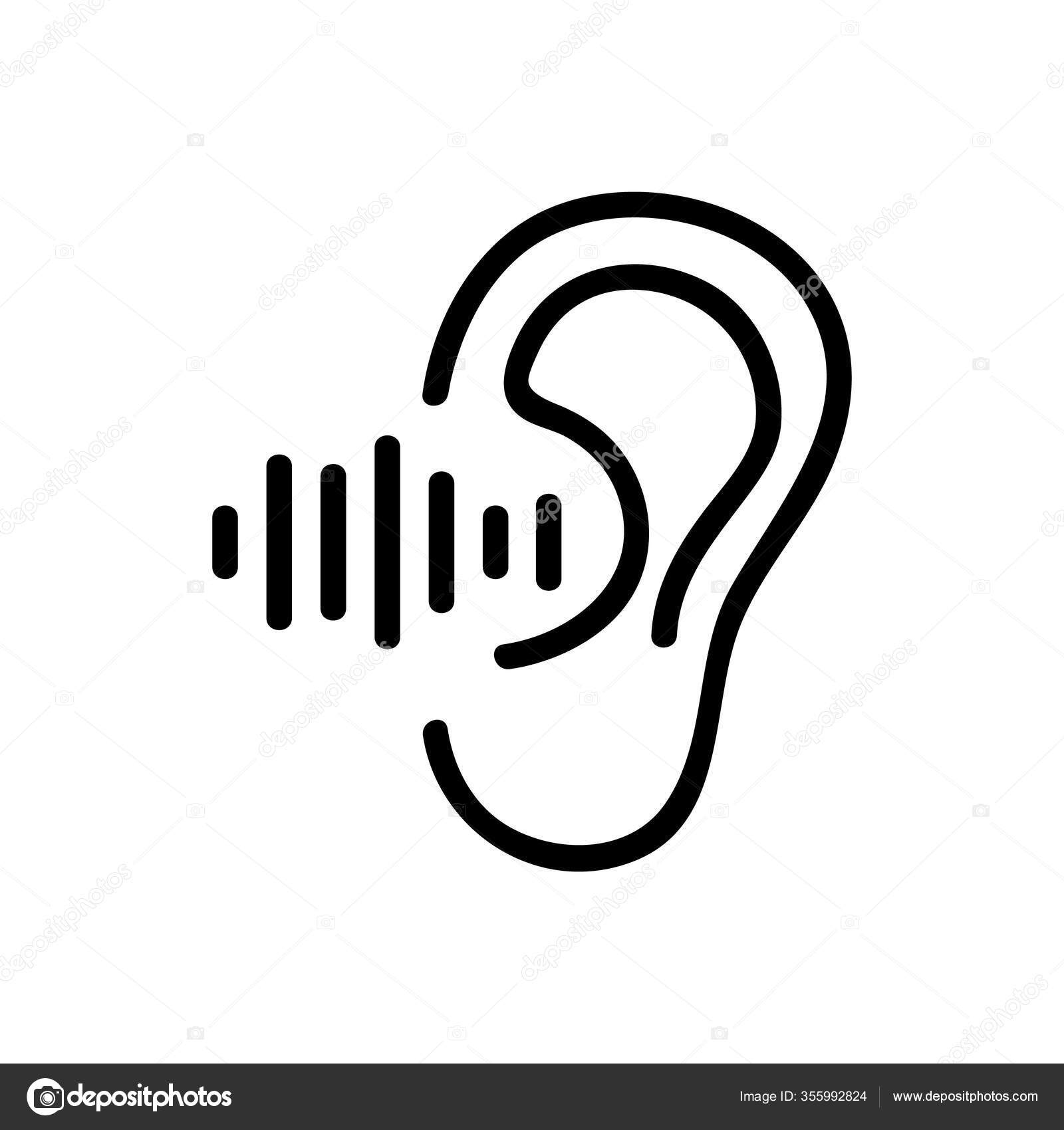 Ear Hears Sound Icon Vector Ear Hears Sound Sign Isolated Stock Vector ...