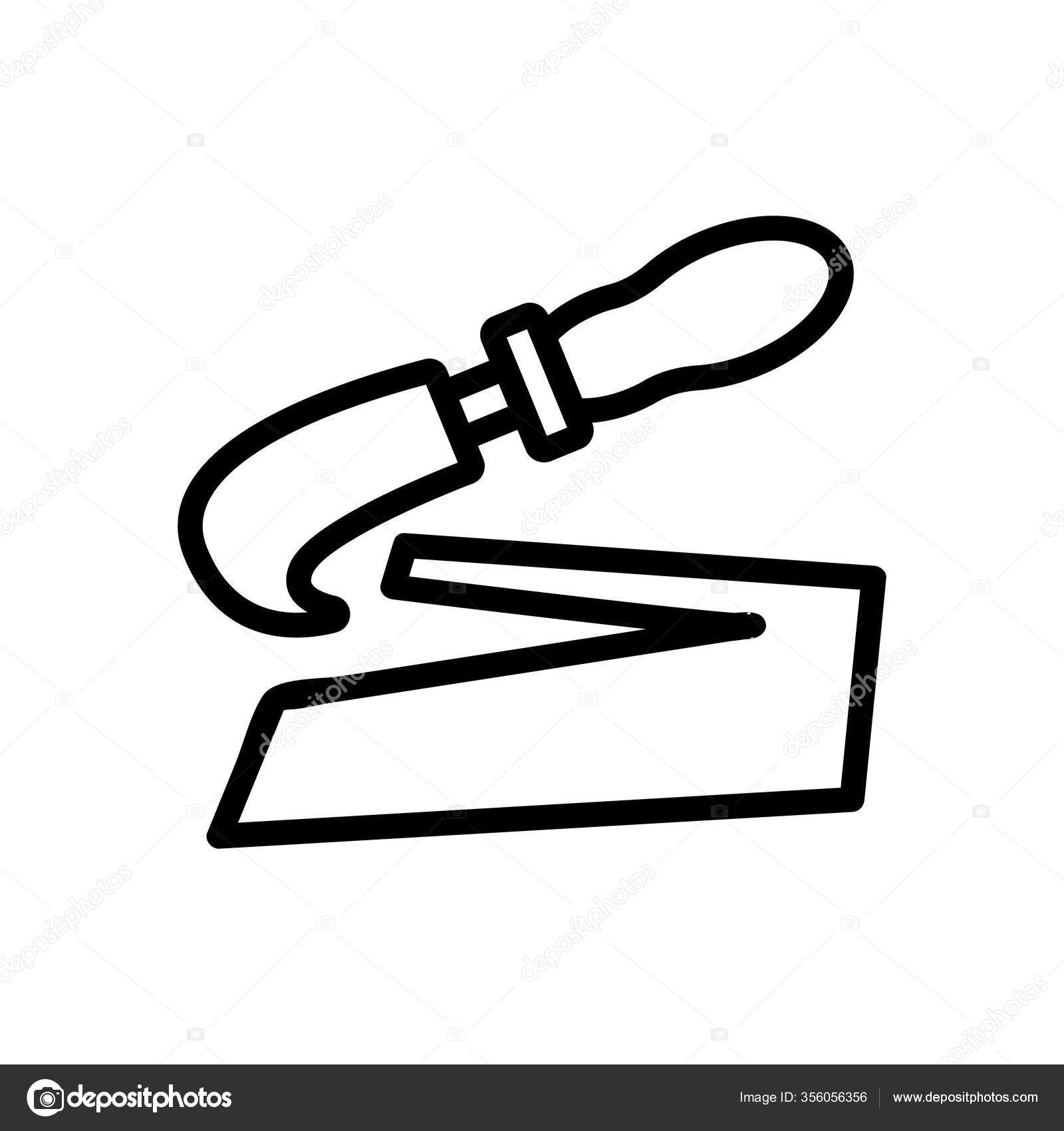 Leather Knife Cutting Icon Vector Leather Knife Cutting Sign Isolated ...