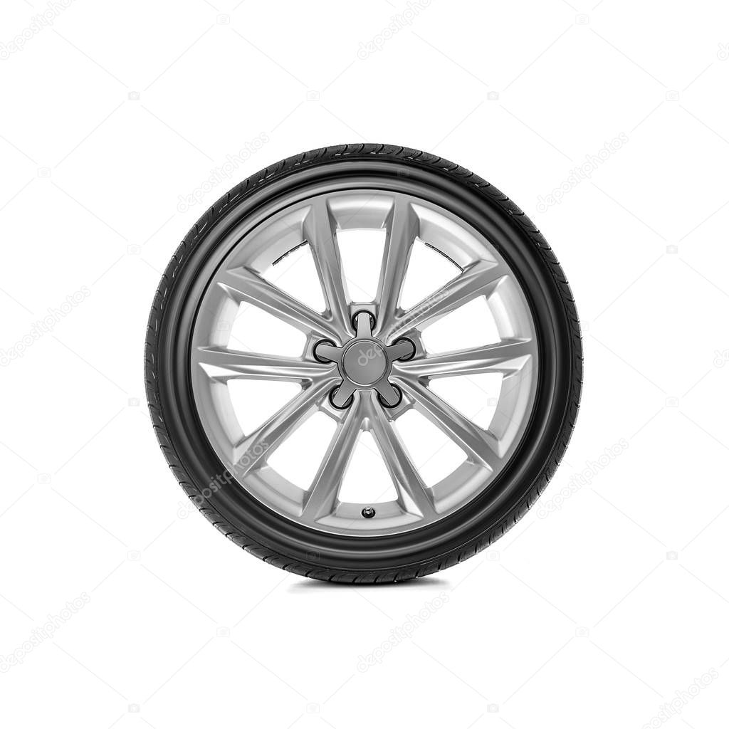 Car wheels on white background. — Stock Photo © believeinme #191475744