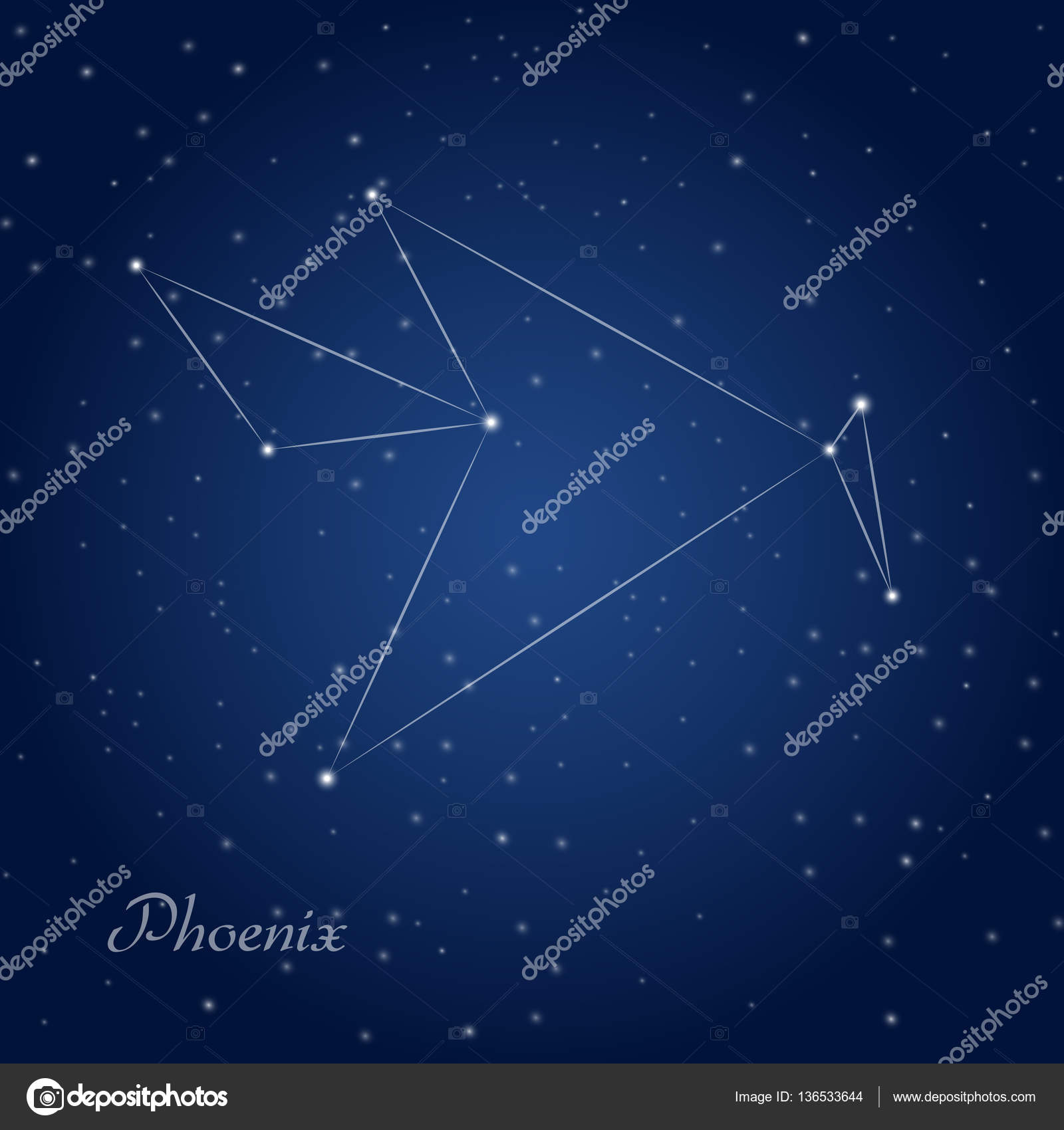 Estrellas de la constelación Phoenix Stock Vector by ©Kg.karolina 136533644