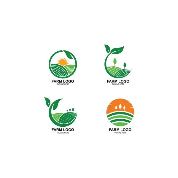 farm agriculture logo vector icon template design - Stock Image ...
